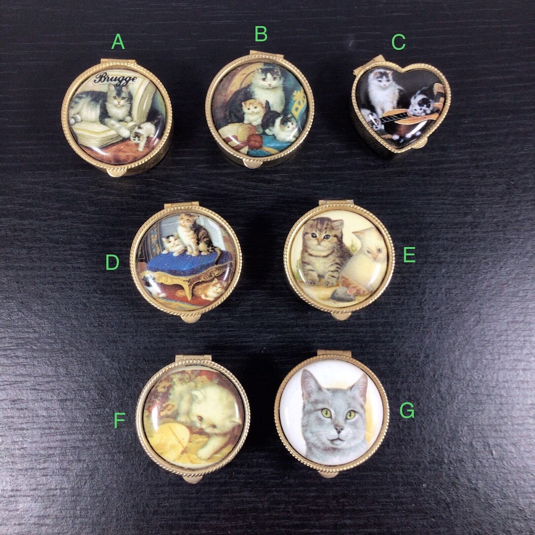 Vintage Cat Themed Pill Boxes - Etsy