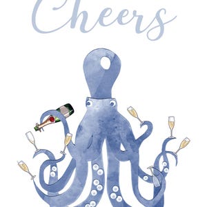 Cheers! – Whimsical Octopus Celebration Card - Etsy