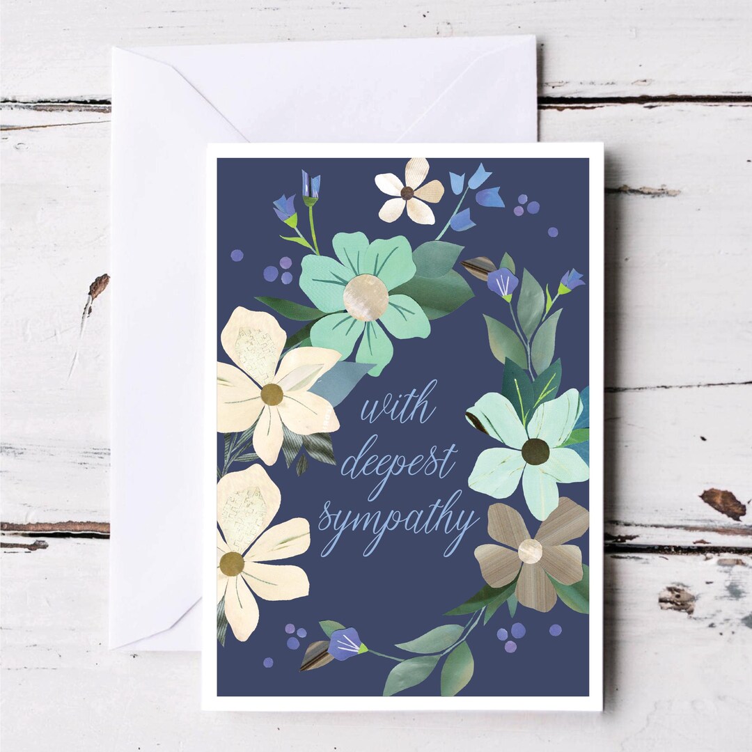 With Deepest Sympathy – A Thoughtful & Elegant Condolence Greeting Card ...