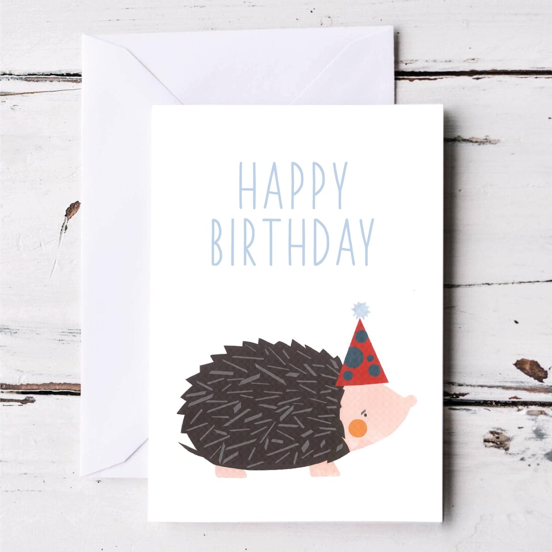 Maisy Hedgehog Happy Birthday – Adorable Birthday Greeting Card - Etsy