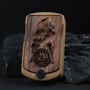 Vegvisir Viking Compass Wooden Watch - Personalized Norse Rune Gift for ...