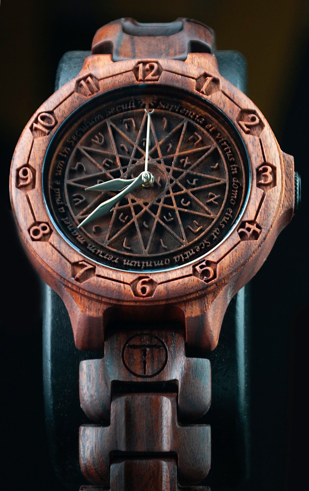 Solomon Pentacle Wooden Watch - Palisander Custom Engraved Timepiece ...