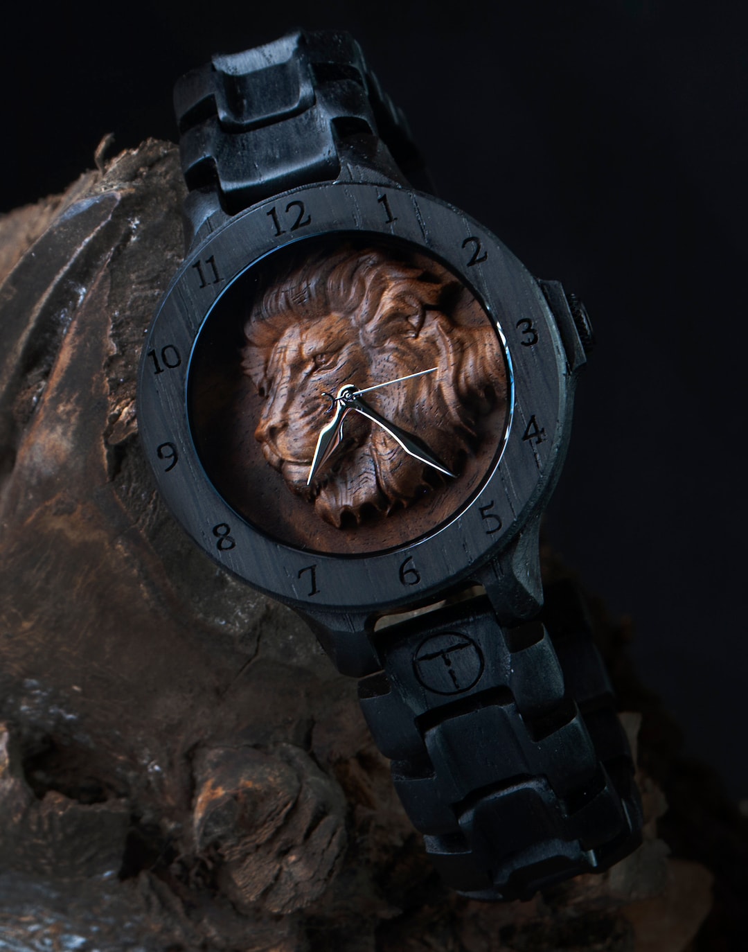 Lion King Wooden Watch - Custom Engraved Walnut Burl Timepiece - Unique ...