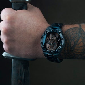 Warrior Viking Wooden Watch - Limited Edition Personalized Gift for Men ...