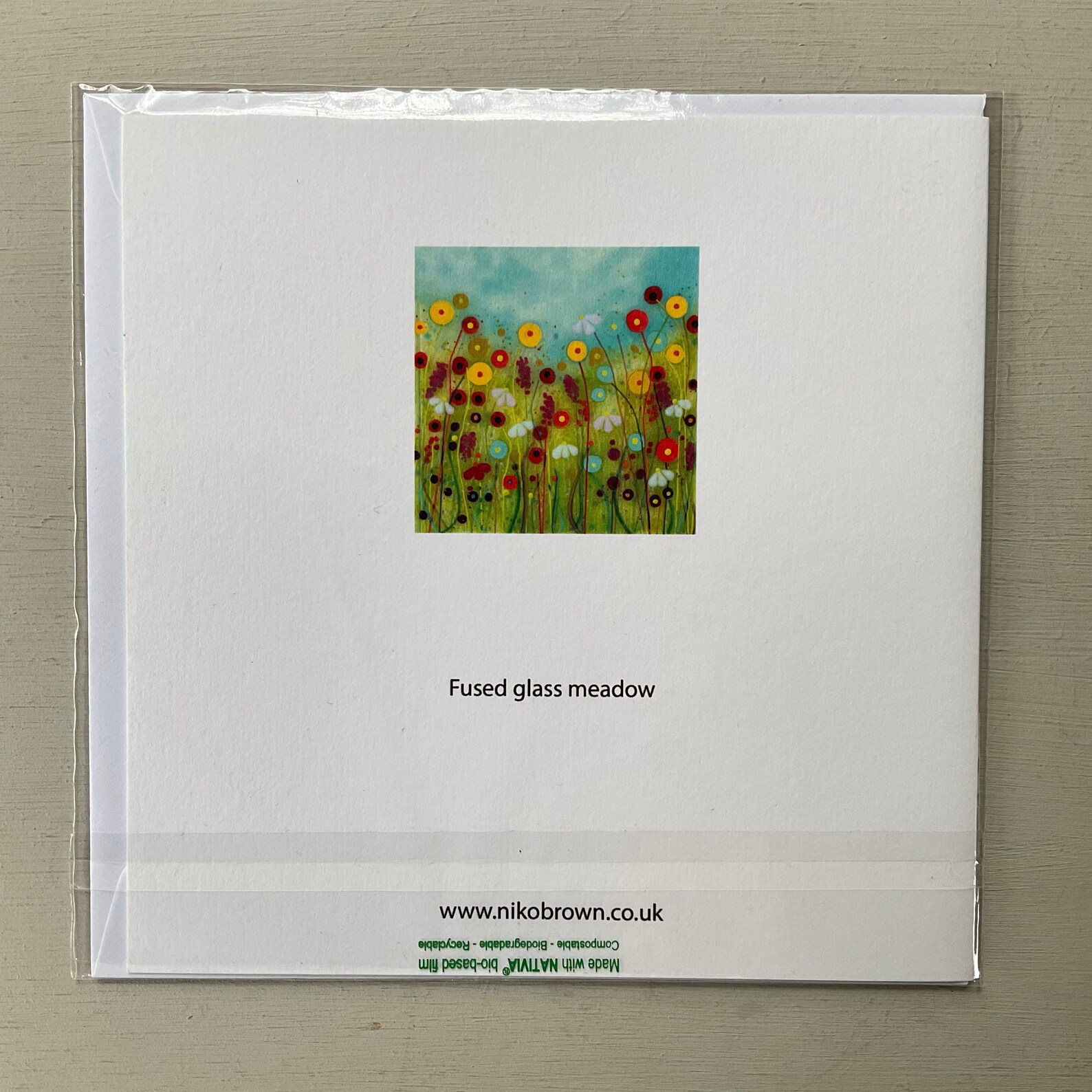 Blank artist fused glass meadow greeting art card. Mothers | Etsy