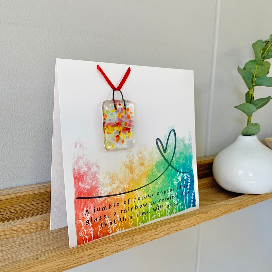 Fused Glass Greetings Card With Detachable Light Catcher Gift - Etsy