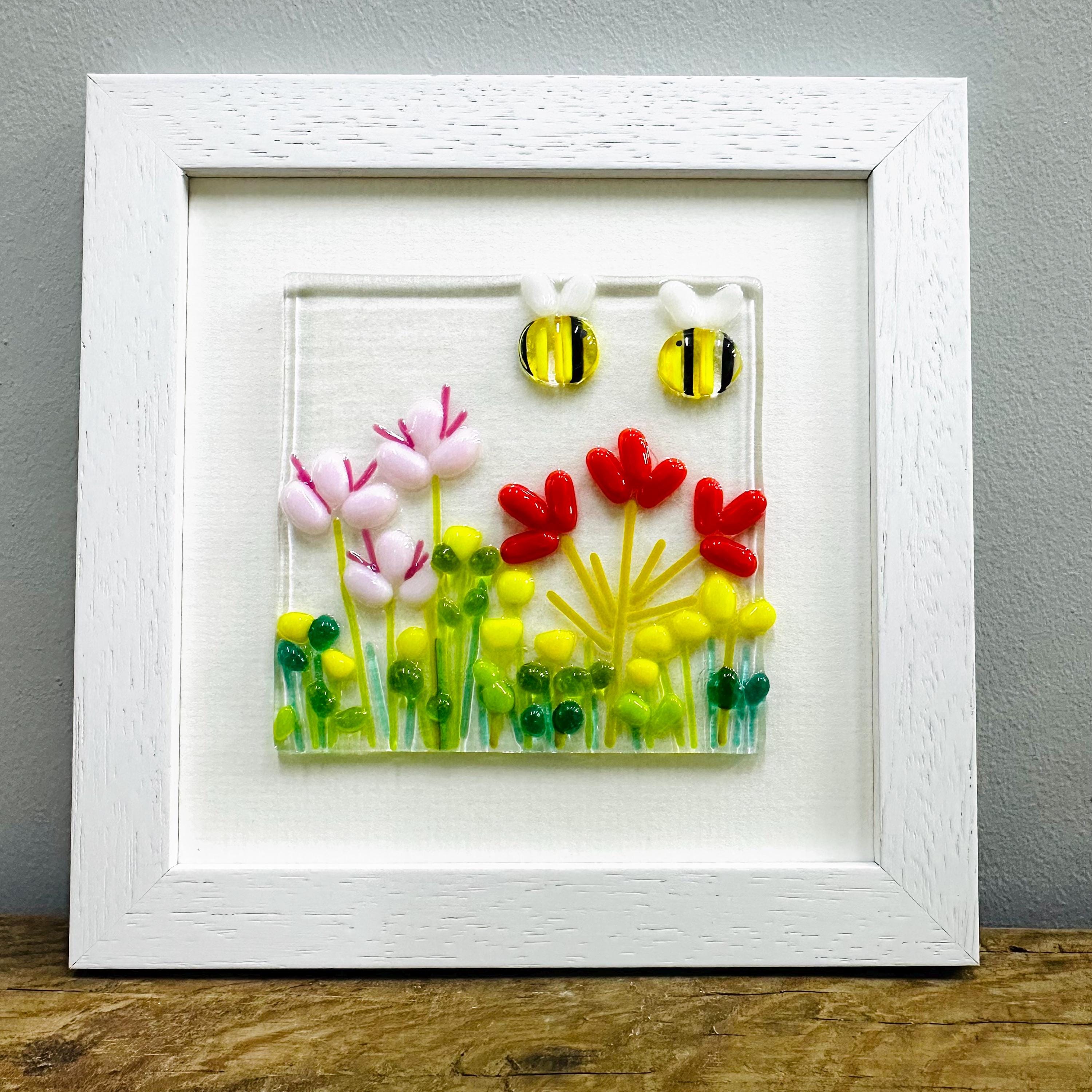 Make Your Own Fused Glass Art - Framed Bee Garden - Make It at Home Kit ...