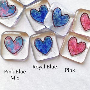 Glass Pocket Token With Message - Fused Glass Heart Token Handmade in ...