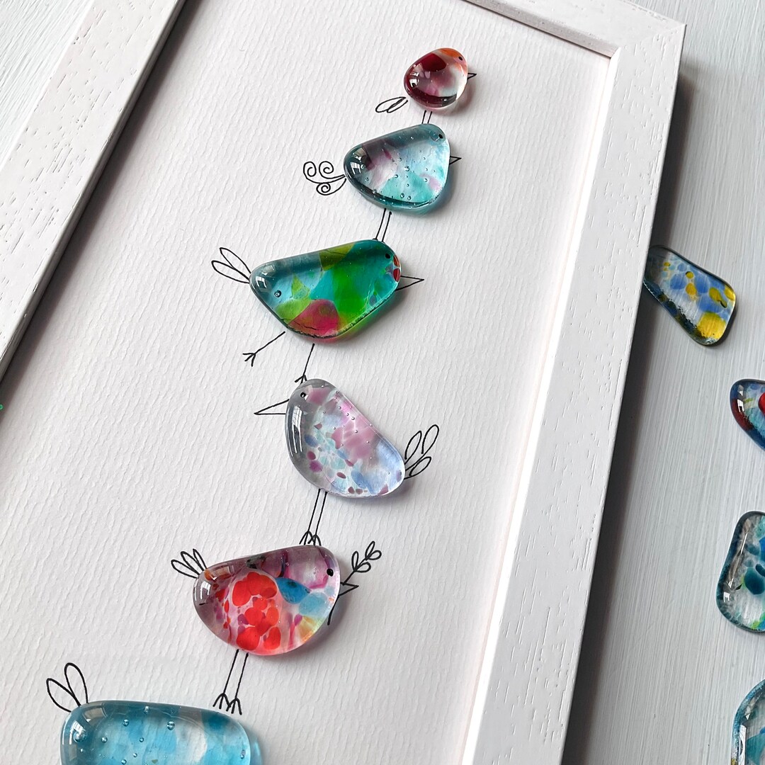 Birds Stack Bird Family Pebble Picture Made in Cornwall by Niko Brown ...