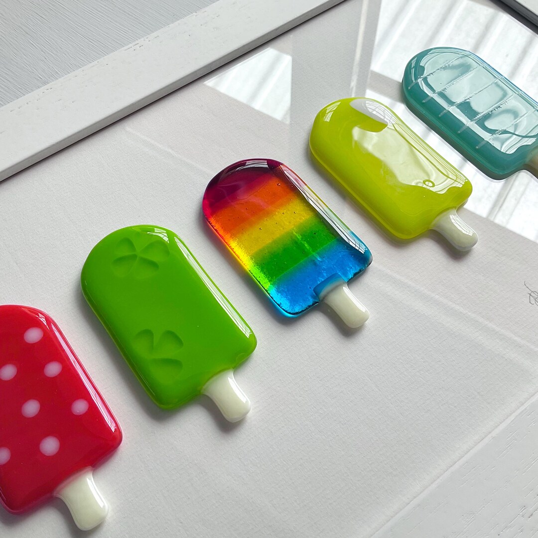 Fused Glass Jolly Lolly Framed Picture Made in Cornwall by Niko Brown ...