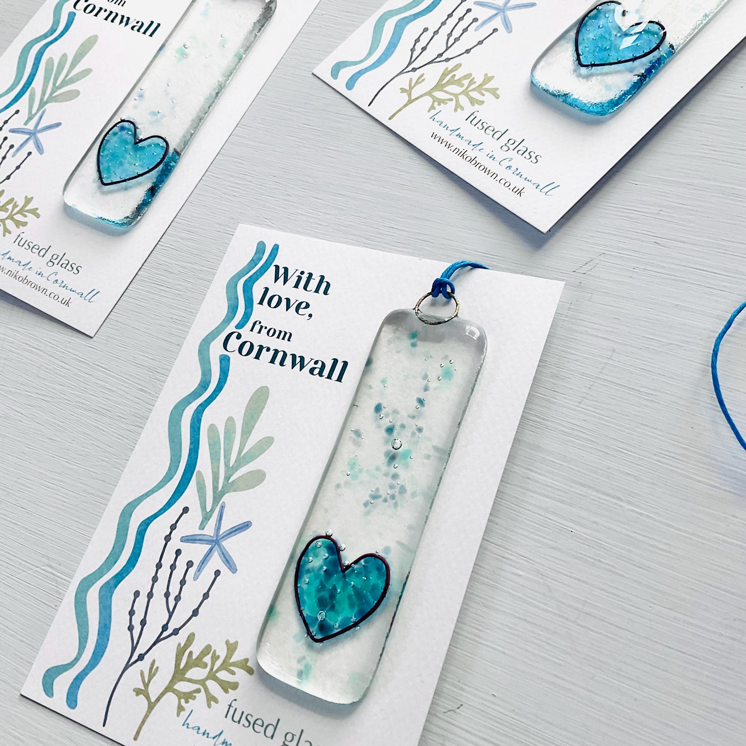 Glass Heart Suncatcher - Fused Glass Heart Hanger With Love, From ...