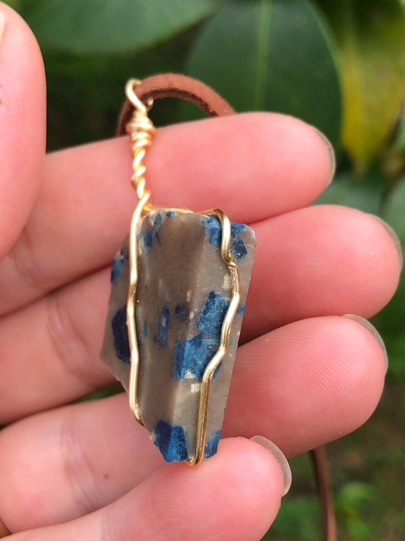 Rare Graves Mountain Georgia Lazulite Slab Copper Wire Wrapped Pendant ...