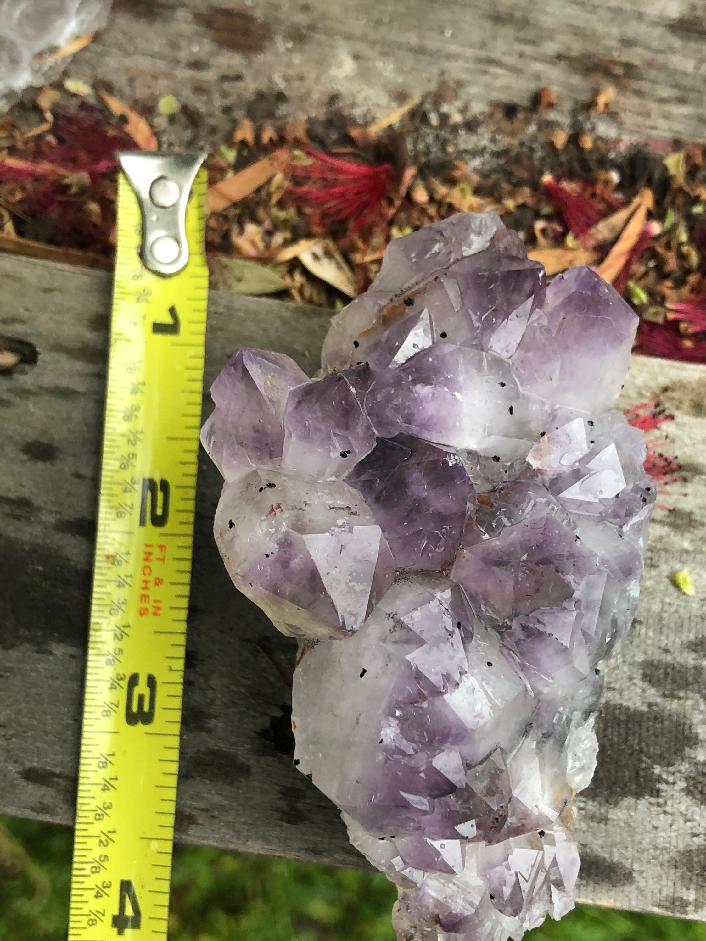 Skeletal Amethyst Crystal Cluster W Moss Agate Back | Etsy