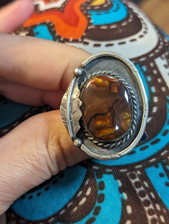 Vintage Sterling Silver Fire Agate Ring - Gem