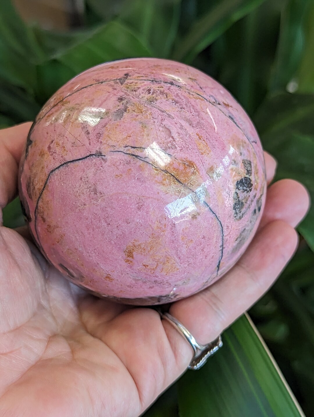 Big Pink Rhodonite Polished Crystal Ball Sphere - Etsy