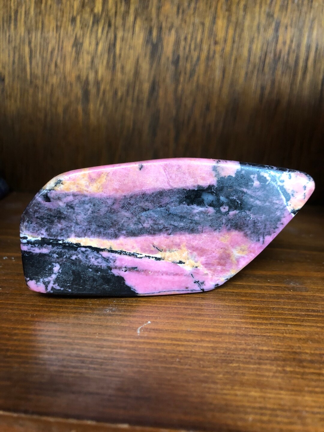 Large Rhodonite Standing Freeform Polished Slab Display Palm Stone - Etsy