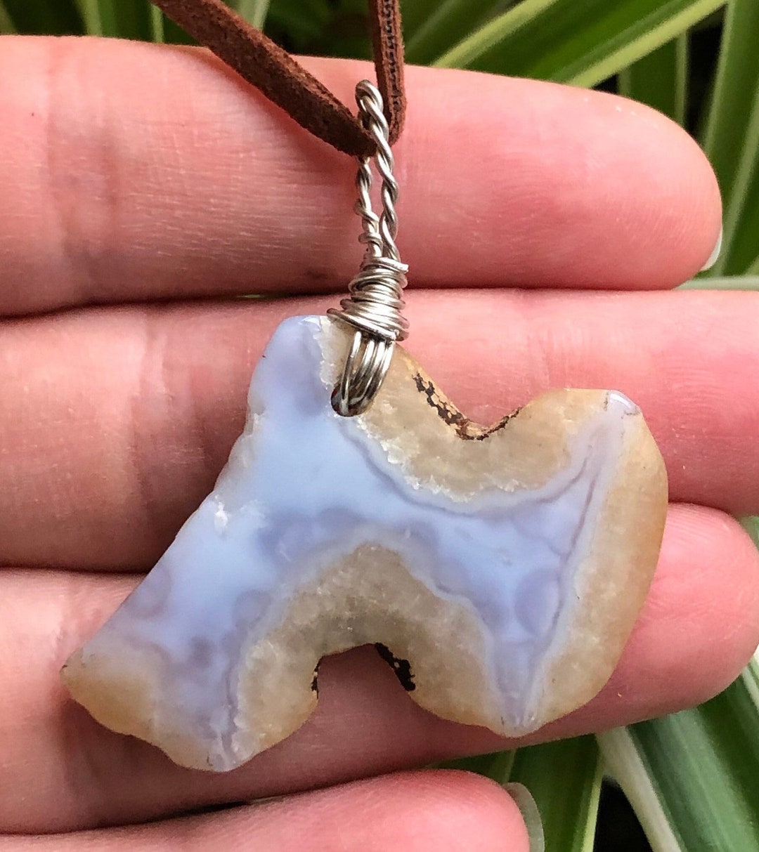 Blue Lace Chalcedony Pendant - Etsy
