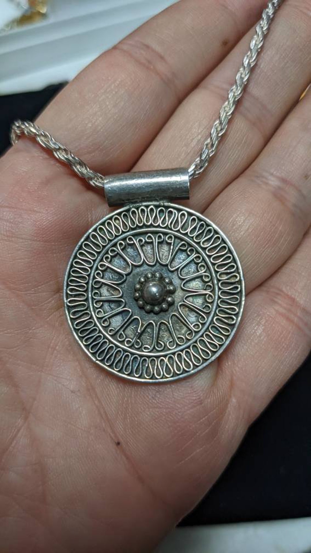 Viking Shield Mandala Medallion, Heavy Sterling Silver Necklace - Etsy