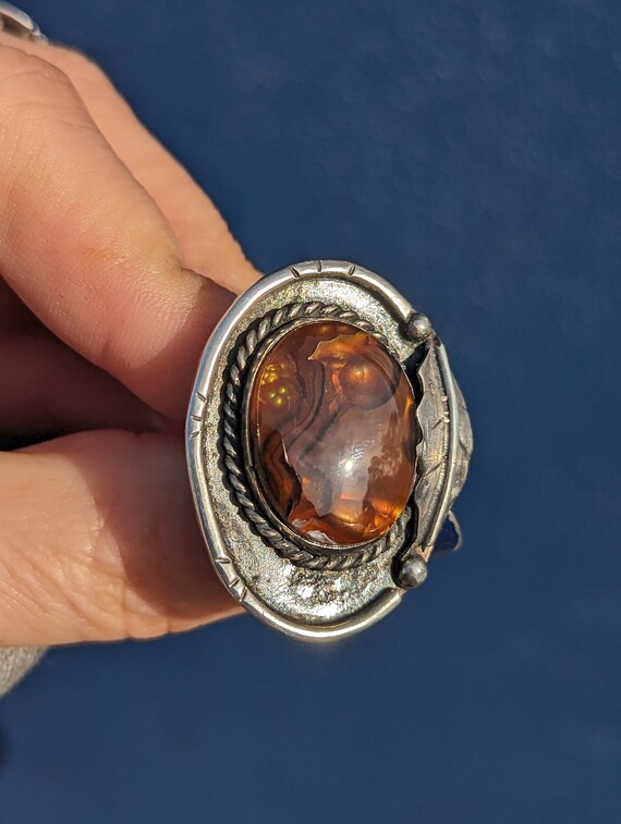 Vintage Sterling Silver Fire Agate Ring - Gem
