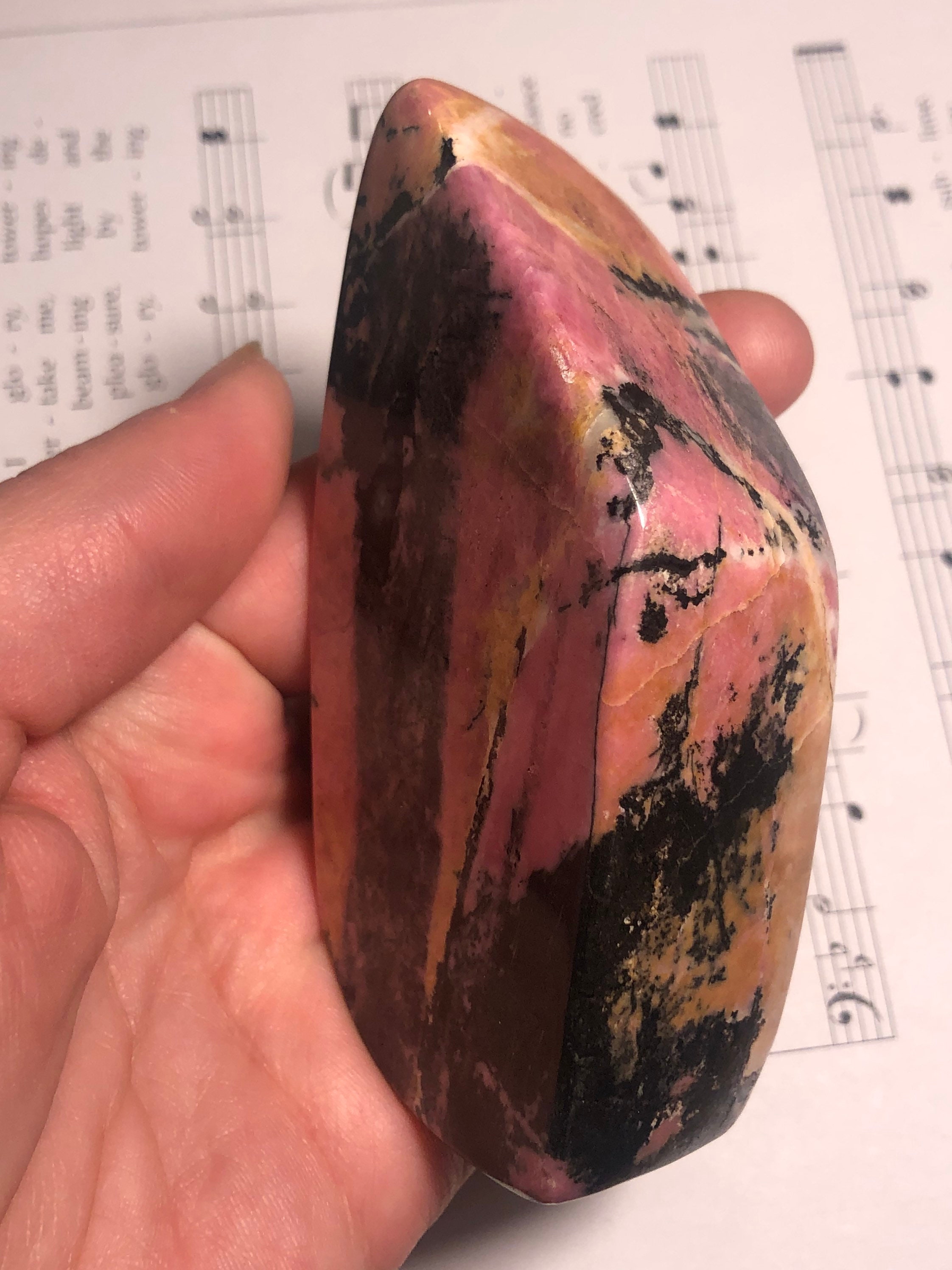 Large Rhodonite Standing Freeform Polished Slab Display | Etsy