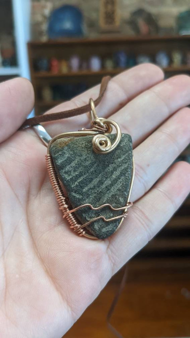 Native American Pottery Shard Wire Wrapped Necklace - Etsy