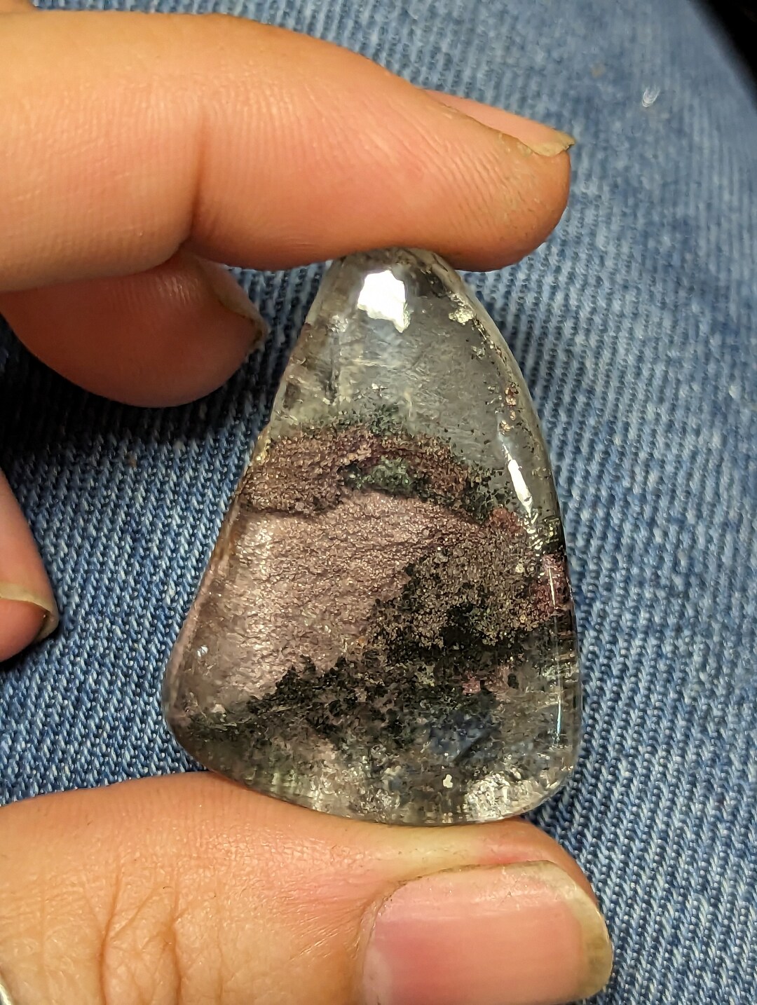Epic Large Chlorite/lodolite Garden Quartz Cabochon - Etsy