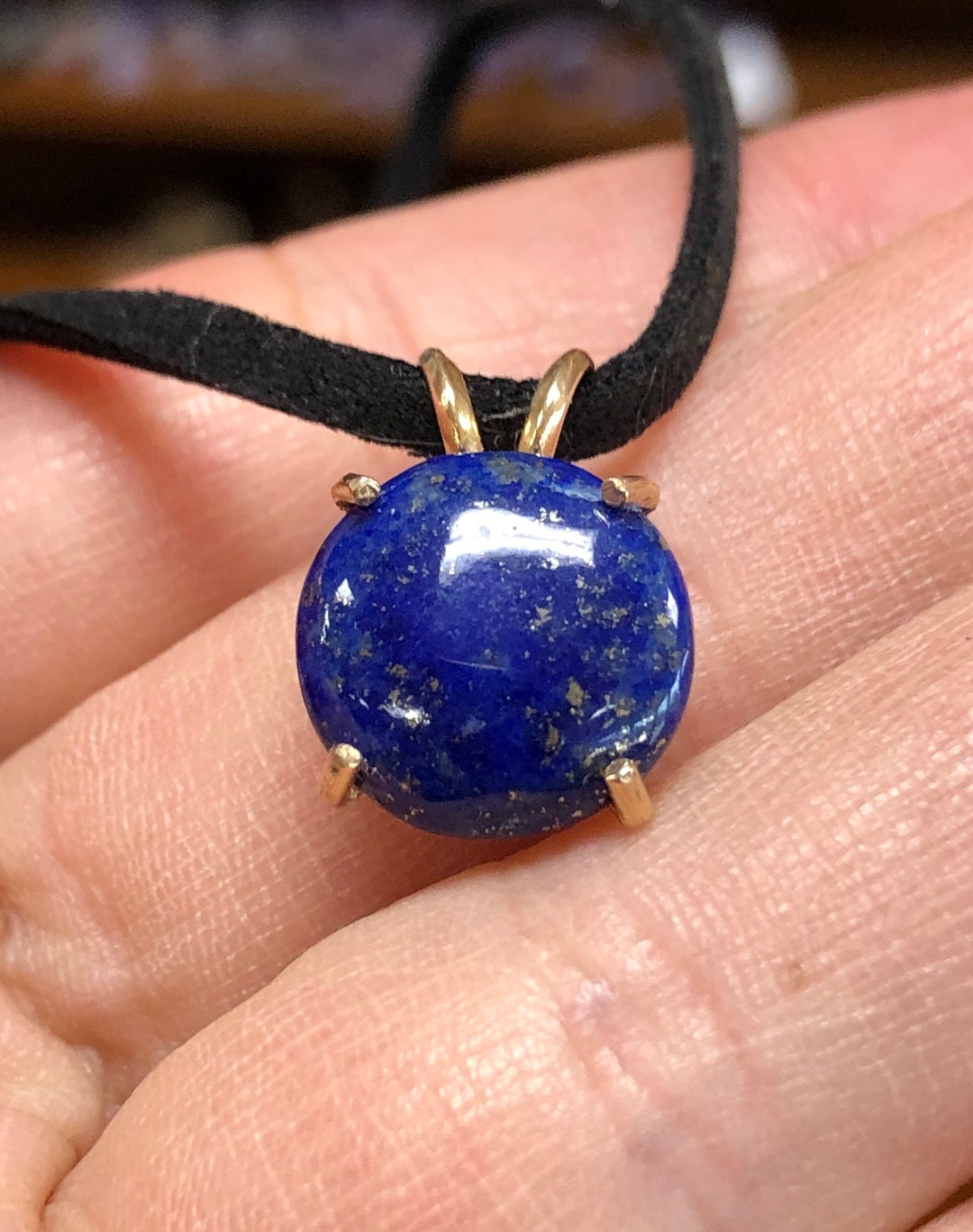 Lapis Lazuli 14k Yellow Gold Pendant - Etsy