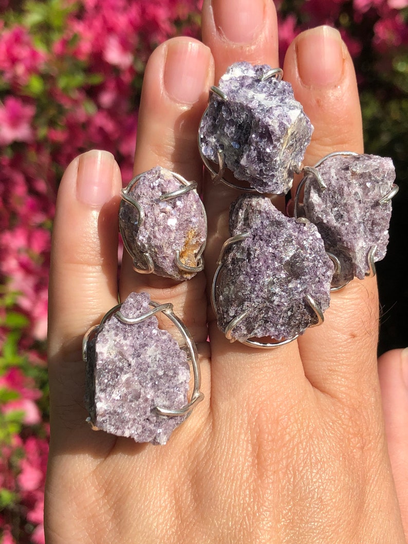 Lepidolite Ring - Etsy