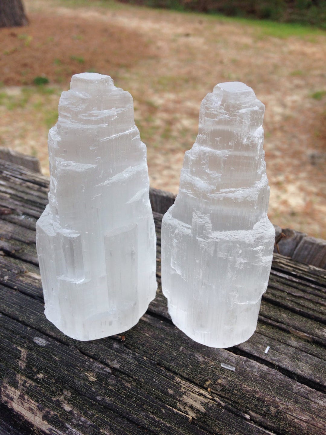 Pair of 4" Selenite Towers - Etsy