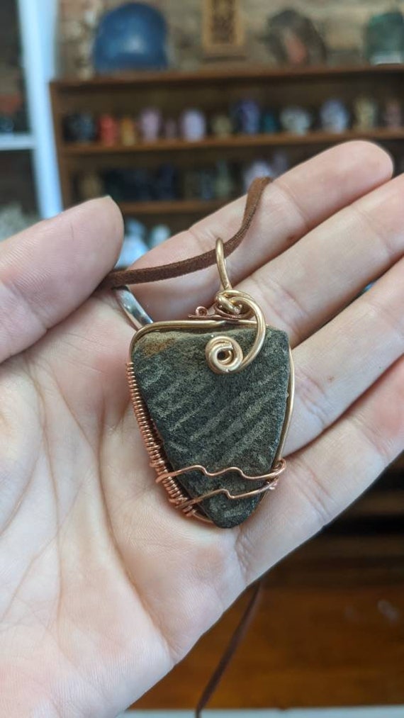 Native American Pottery Shard Wire Wrapped Necklace - Etsy
