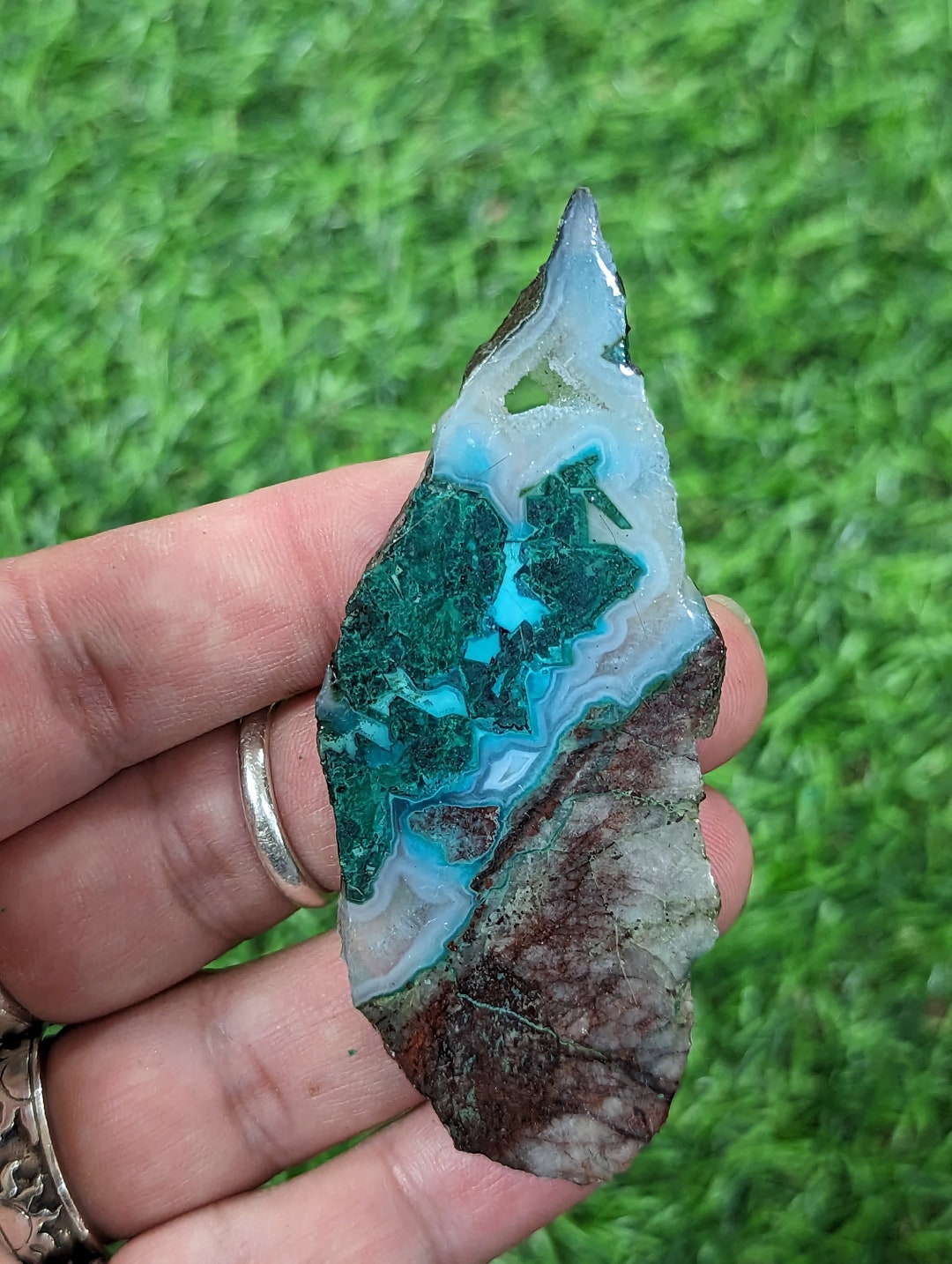 Chrysocolla Malachite Gem Silica Slab - Etsy