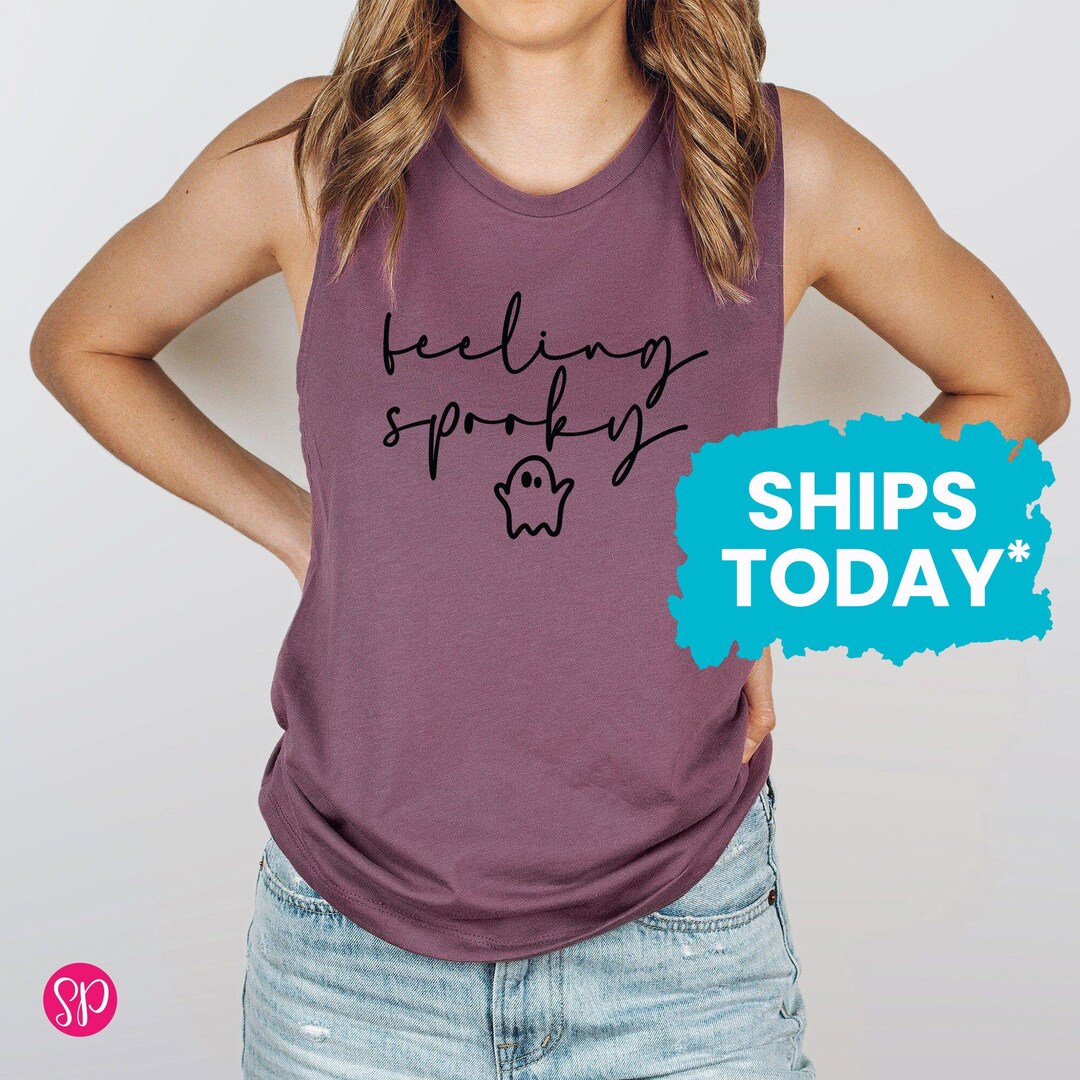 Spooky Halloween Workout Tank: Feeling Spooky With Ghost Muscle Tee for ...