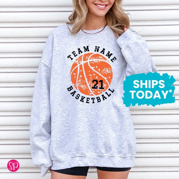 Basketball Custom Name Sweater - Etsy