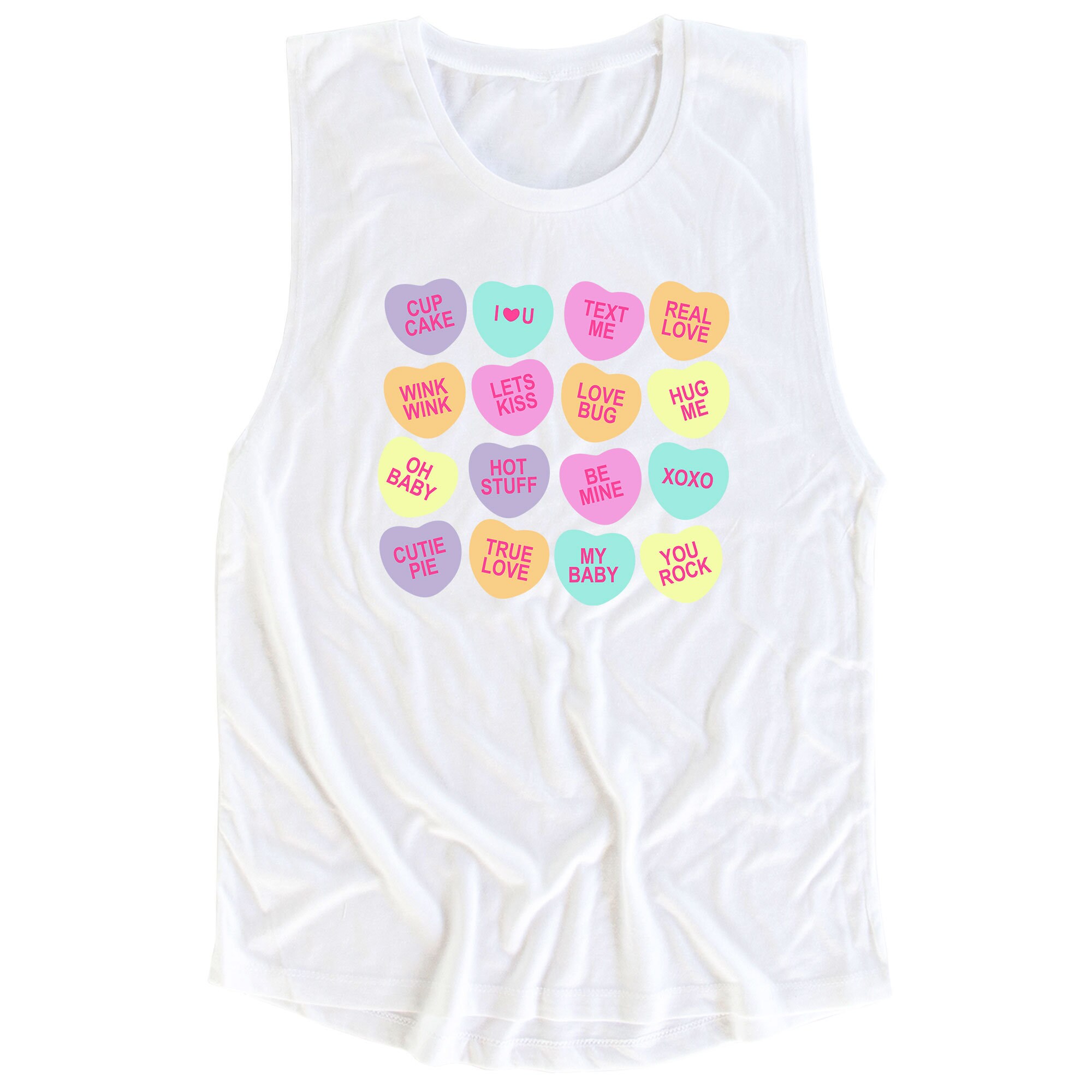 Candy Conversation Hearts Womens Workout Muscle Tank - Etsy