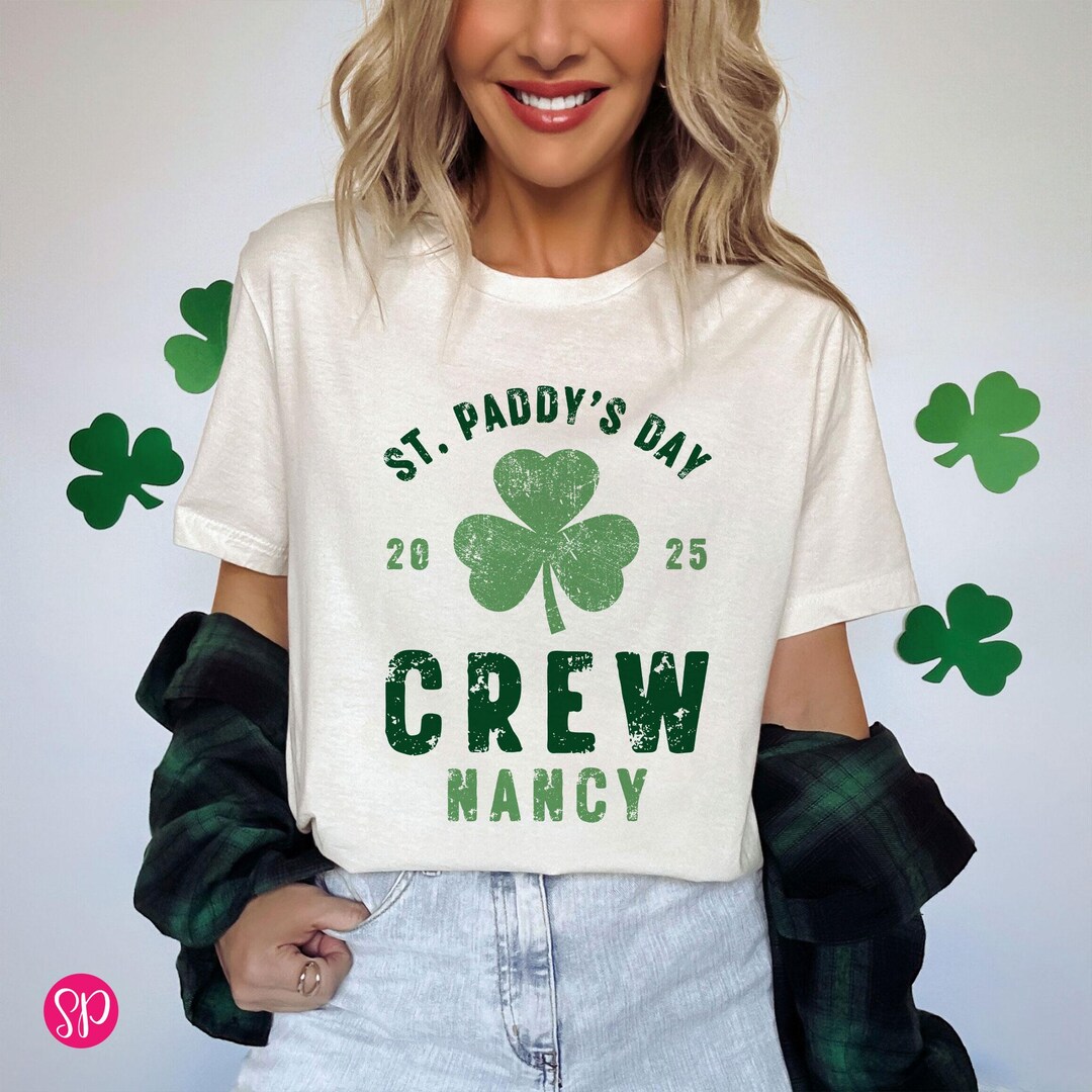 Custom St Patricks Day Crew Shirt: Personalized Shamrock Matching ...