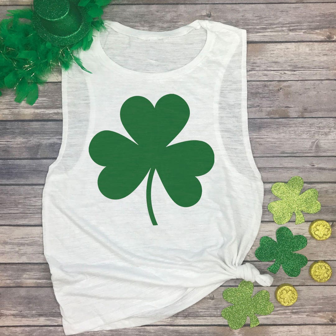 Shamrock Muscle Tank for Women: St Patricks Day Workout Shirt - Etsy