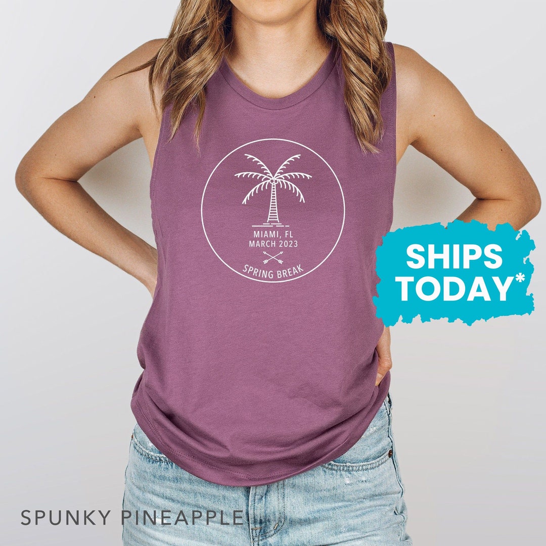 Custom Spring Break Trip Tank, Personalized Destination Shirt, Womens ...