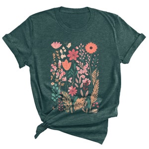 Botanical Floral Print Shirt: Wildflower Graphic Tee - Etsy