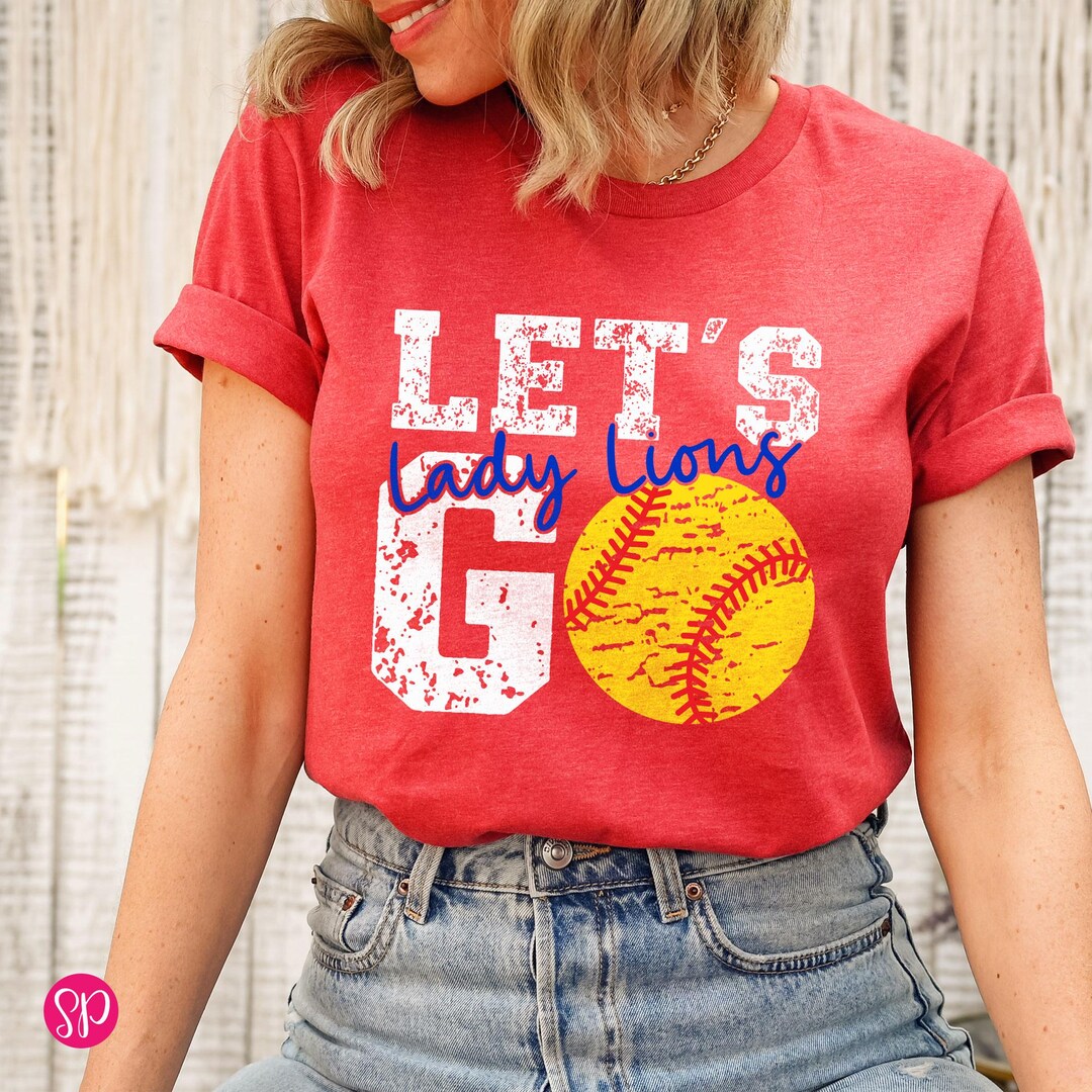 Let's Go Softball With Team Name Graphic Tee: Custom Softball Mom T ...