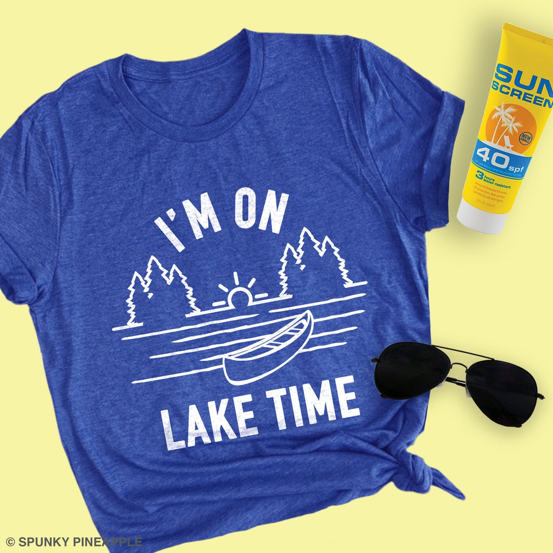 I'm on Lake Time T-shirt, Funny Summer Vacation Graphic Tee, Boating ...