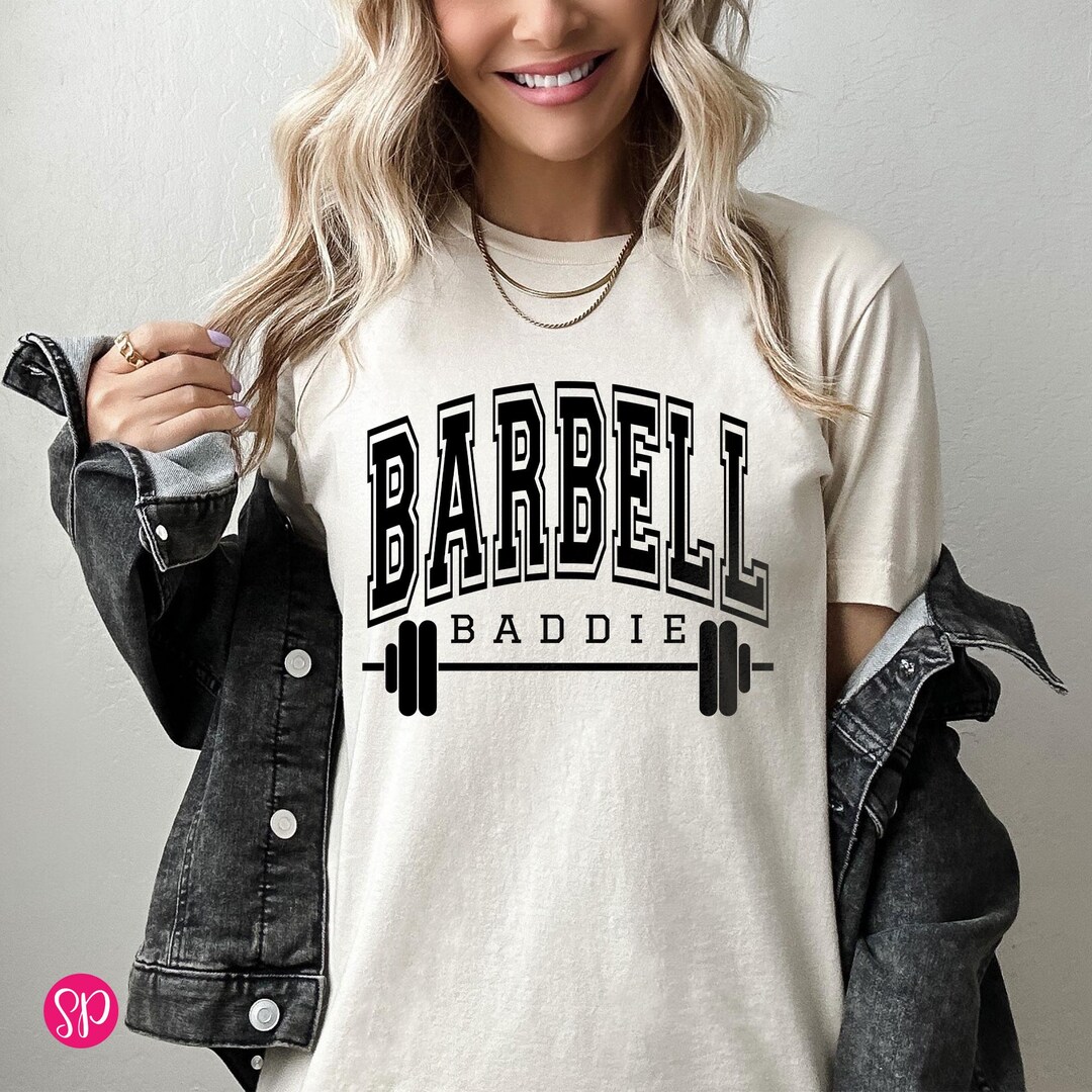 Barbell Baddie Graphic Tee, Weightlifting Workout T-shirt, Gift for Gym ...