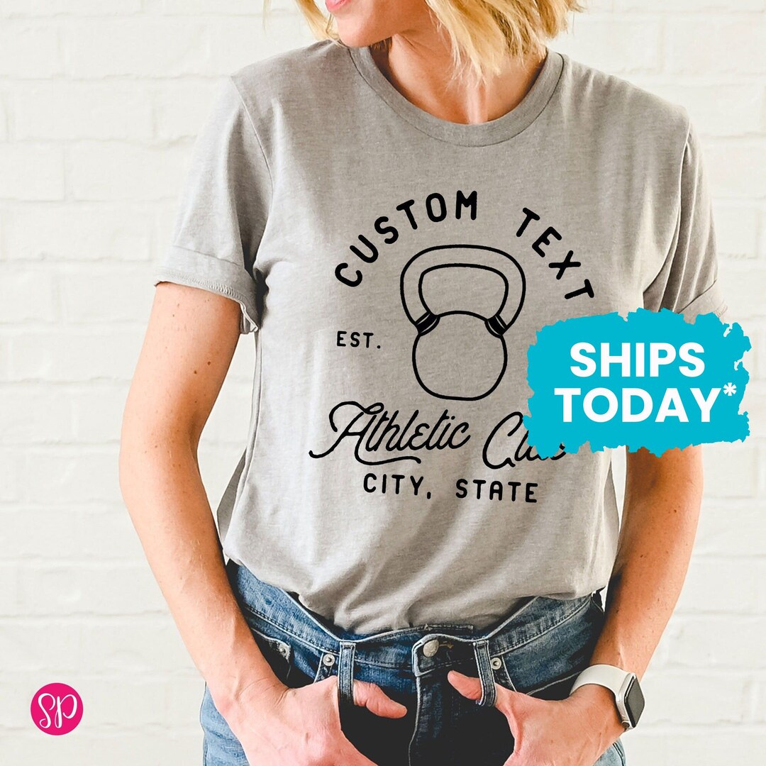 Custom Gym Name Athletic Club T-shirt, Personalized Business Name Shirt ...