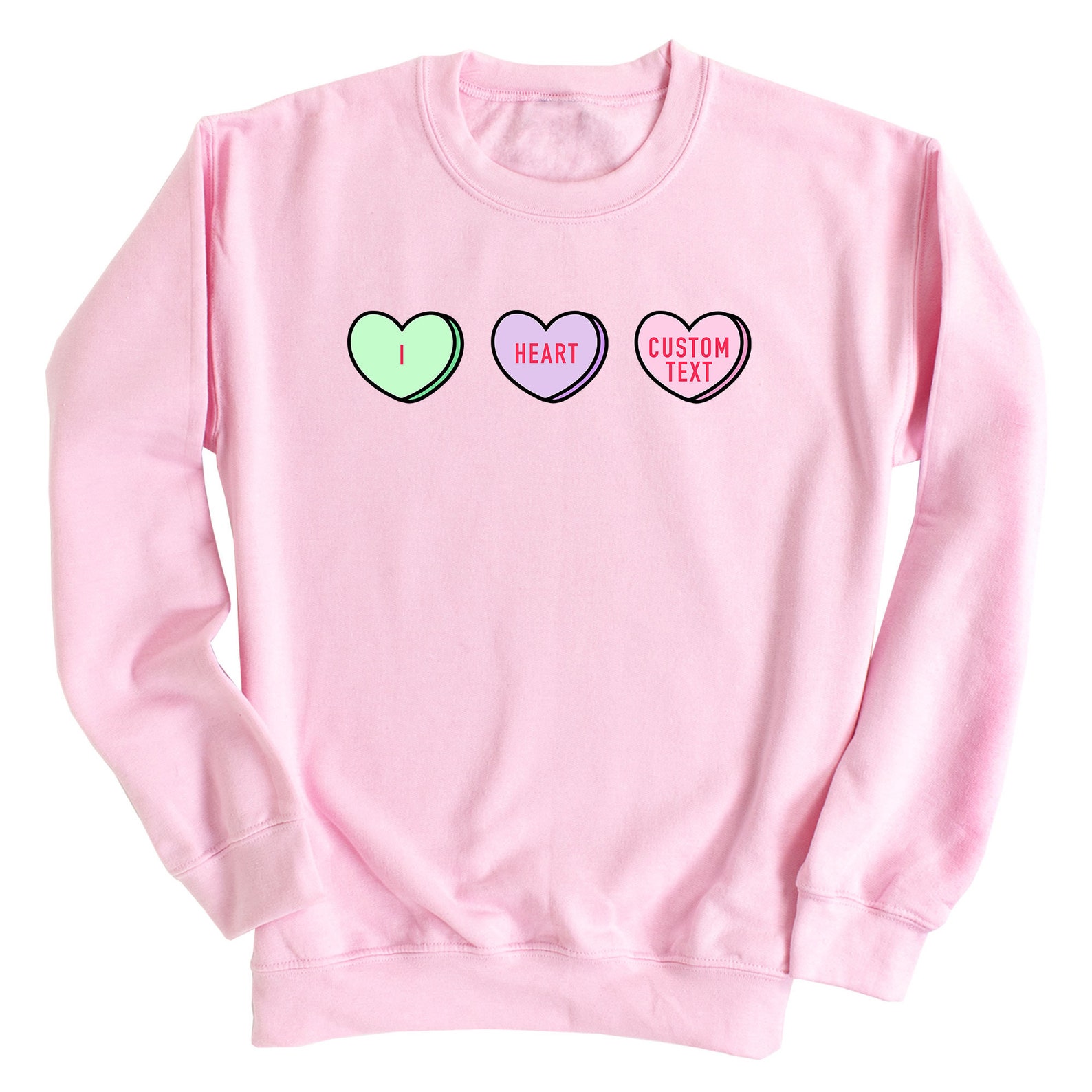 CUSTOM Candy Hearts Sweatshirt Personalized Conversation - Etsy