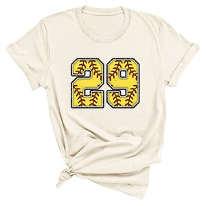 Custom Sports Player Number, Distressed Softball Numbers Comfort Colors ...