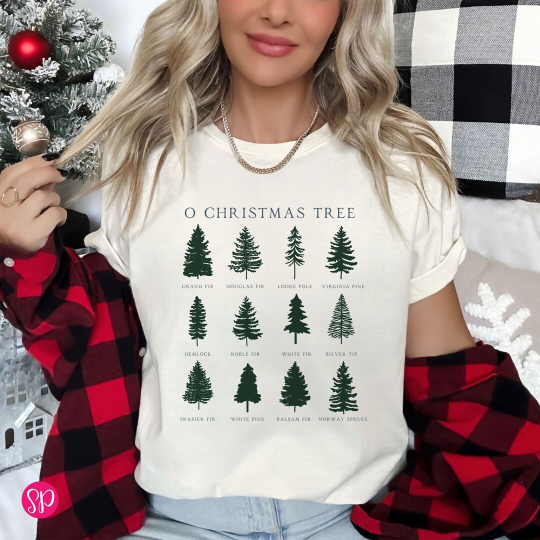 O Christmas Tree Shirt, Xmas Tree Chart, Holiday Graphic Tee - Etsy