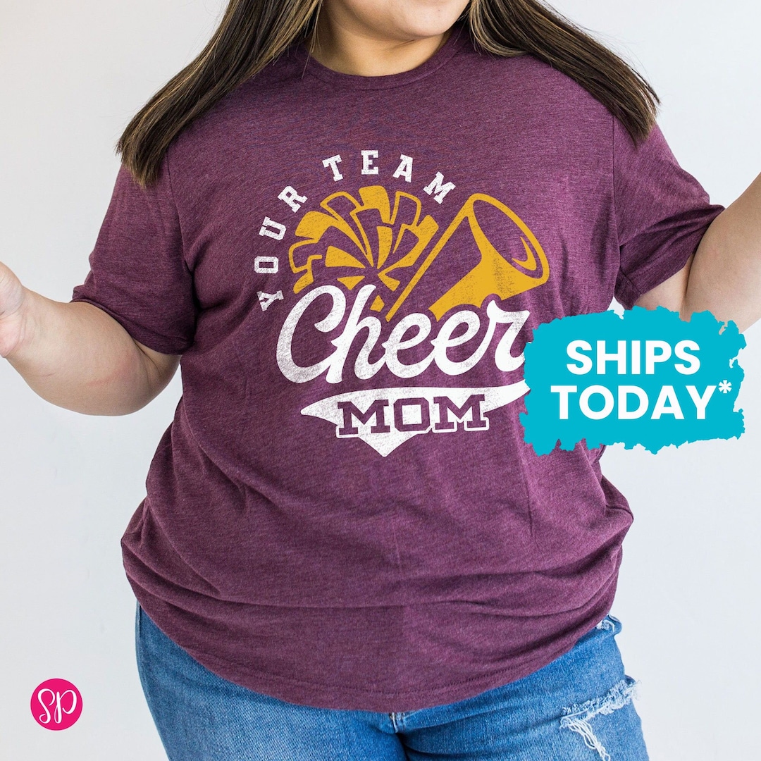Custom Cheer Mom Graphic Tee, Personalized Cheerleading T-shirt ...
