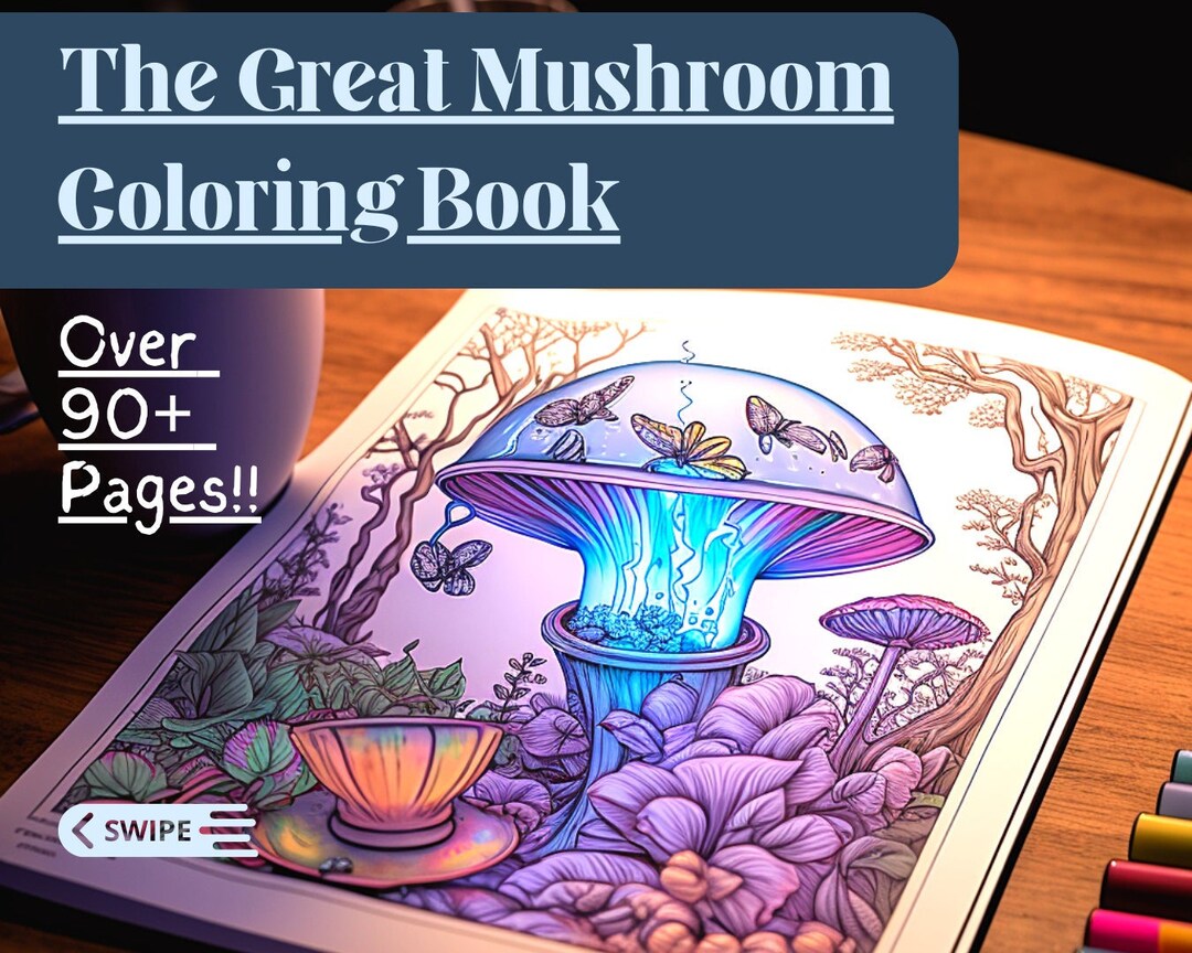 Over 90 Mushroom Coloring Pages Printable Adult Coloring Pages Fantasy ...