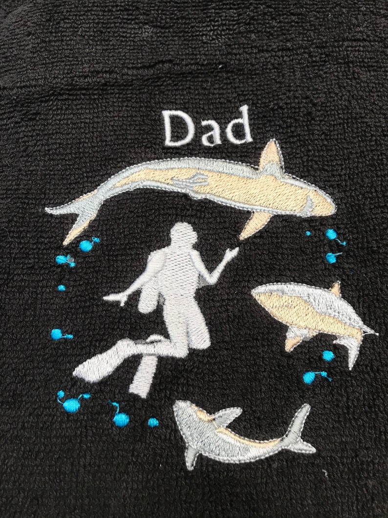 Scuba Diving Shark Personalised Towel - Etsy UK