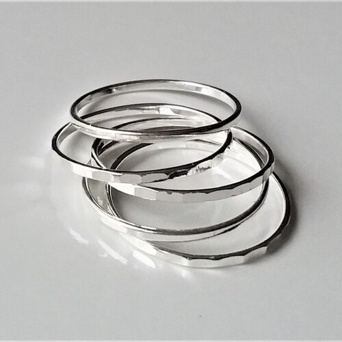 Super Thin Silver 3mm Aquamarine Ring Dainty Silver Rings for - Etsy