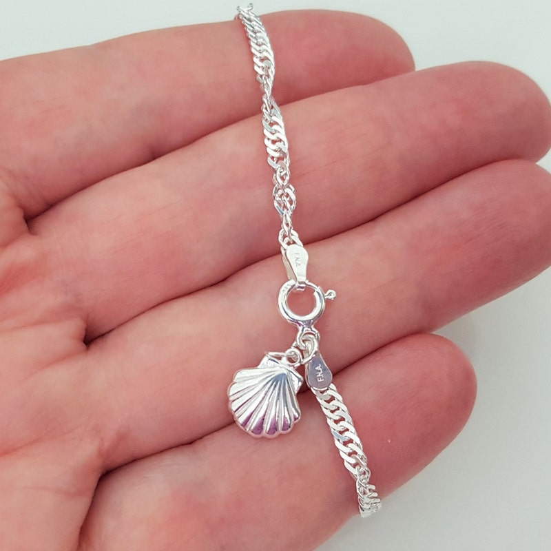 Silver Seashell Bracelet - Etsy